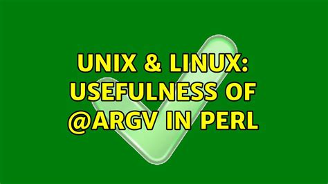 Unix Linux Usefulness Of ARGV In Perl YouTube