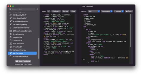 Sql Formatter Online Mysql Mariadb Posgresql Pl Sql Devutils App