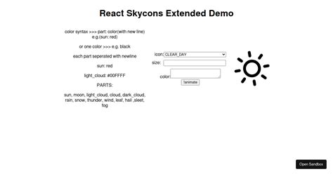 React Skycons Extended Examples Codesandbox
