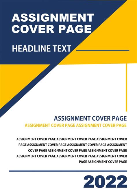 Free Printable Sample Assignment Cover Page Templates Title Page