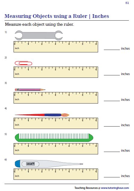 Measuring Objects Using A Ruler In Inches Worksheets Artofit