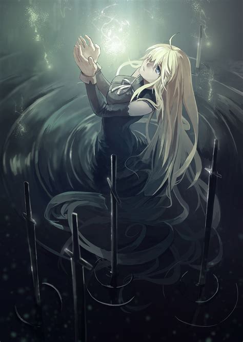 Anime Girl With Dirty Blonde Hair And Blue Eyes