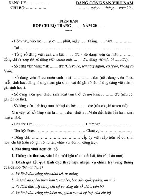 Tuy N T P Nh Ng M U Bi N B N Sinh Ho T Chi B N M Ph Bi N V