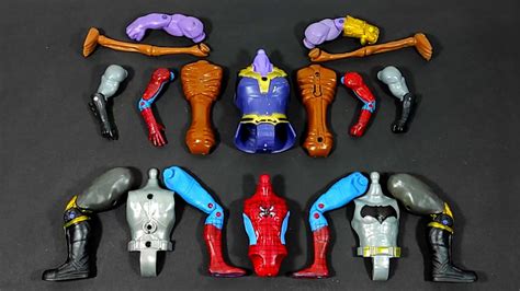 Merakit Mainan Spider Man Vs Siren Head Vs Thanos Vs Batman Night