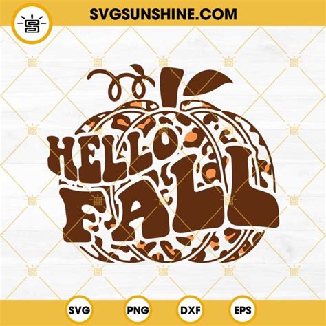 Hello Fall Svg Leopard Pumpkin Svg Fall Svg Pumpkin Svg
