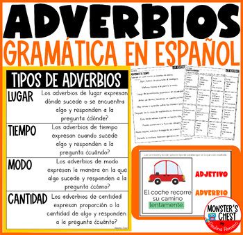 Los Adverbios Adverbs in Spanish Gramatica en español Grammar TPT