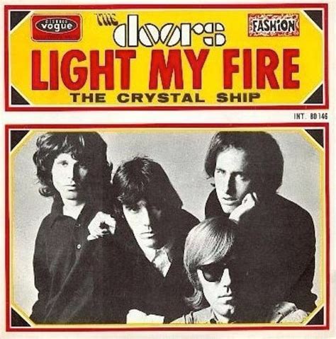The Doors Light My Fire Album Cover With An Image Of Three Men In Black