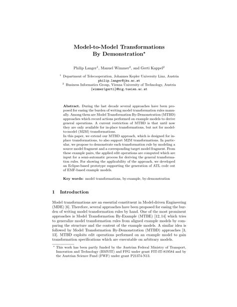 pdf model to model transformations by demonstration