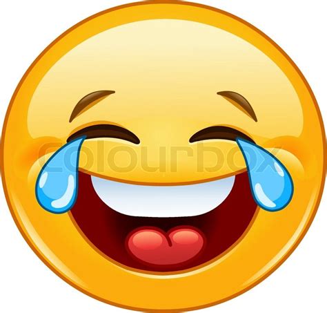 Laughing Emoticon With Tears Of Joy Stock Vector Colourbox