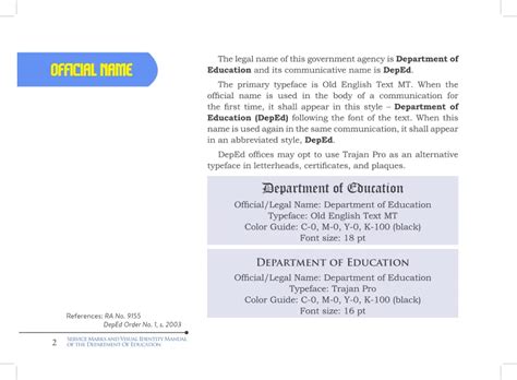 Deped Official Name Seal Logo Format Font Styles Certificates