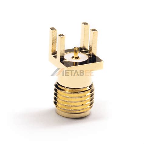 Straight SMA Female PCB Edge Mount Connector 50 Ohm MetabeeAI
