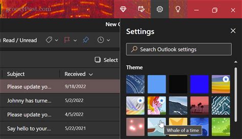 Cómo cambiar el nuevo tema de la aplicación de Outlook Gearrice Español