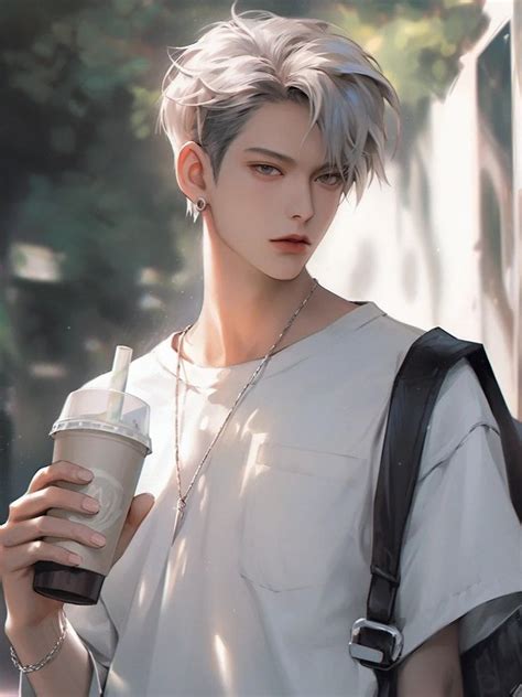 White Hair Anime Guy Dark Anime Guys Cool Anime Guys Handsome Anime
