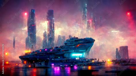 Sci Fi Fantasy Futuristic Illustration Digital Background Art Scifi