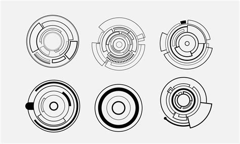 Set Of Sci Fi Modern User Interface Elements Futuristic Abstract Hud