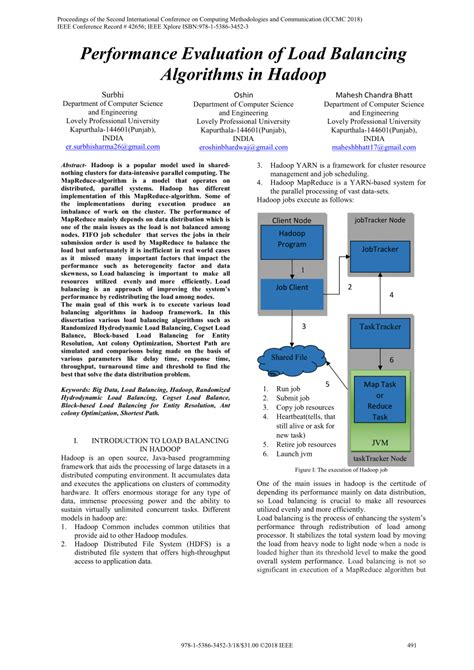 pdf performance evaluation of load balancing algorithms in hadoop