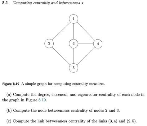 solved 8 1 computing centrality and betweenness 1 2 3 4 5