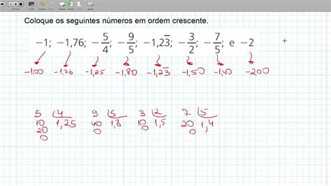 Ordene Os Números Seguintes Em Ordem Crescente