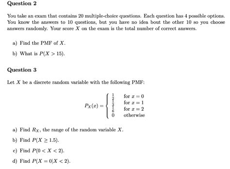 Solved You Take An Exam That Contains 20 Multiple Choice Chegg