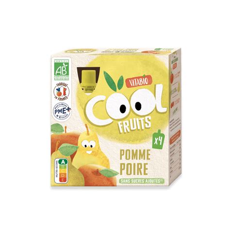 COOL FRUITS POMME POIRE ACEROLA 4X90G VITABIO Acheter Sur Eti