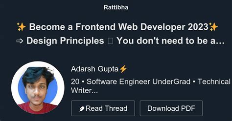 become a frontend web developer 2023 thread from adarsh gupta⚡ adarsh gupta rattibha