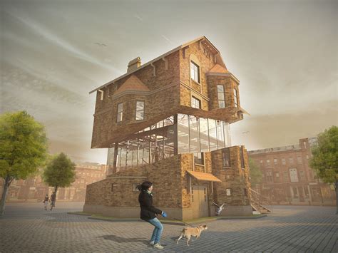 Exterior Foggy Evening Render Modeled And Rendered With Archicad 18