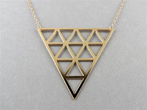 Triangle Necklace Triangle Jewelry Geometric Necklace