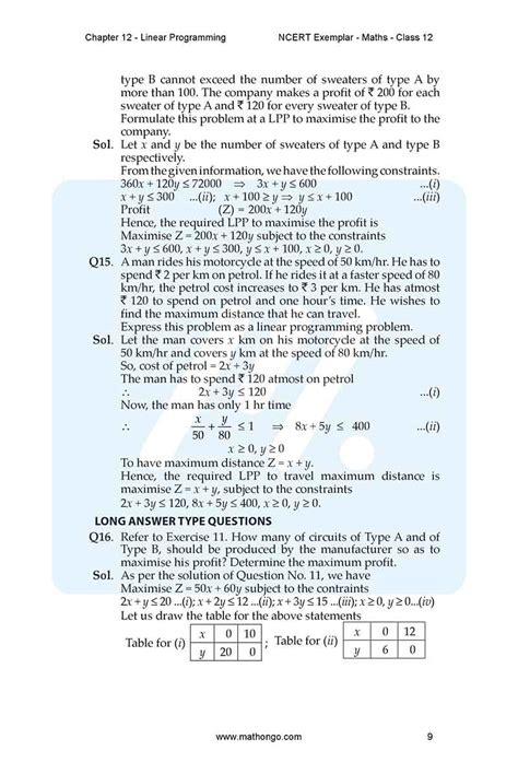 NCERT Exemplar For Class 12 Maths Chapter 12 MathonGo
