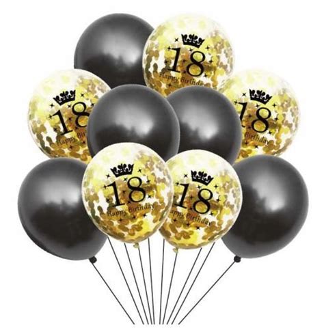 Zestaw Balon W Urodziny Czarne I Konfetti Z Ote Imprezczas Sklep