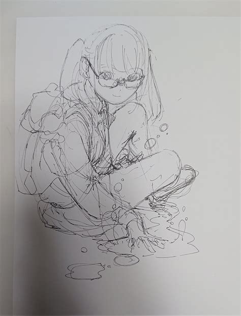 ガガイモ 石田 ふろラン②発売中 on Twitter ラフと下書きミリペンでザクザク描いていくやり方でやってみた この後シャーペンで
