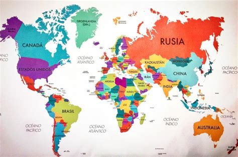 Mapa Mundi Con Nombres Para Imprimir