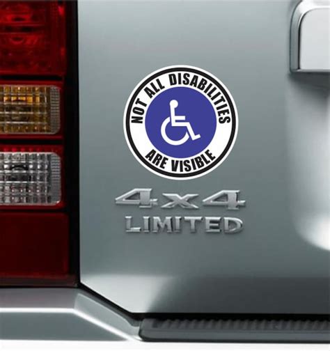 Not All Disabilities Are Visible Bumper Sticker Vinyl Decal Etsy Canada