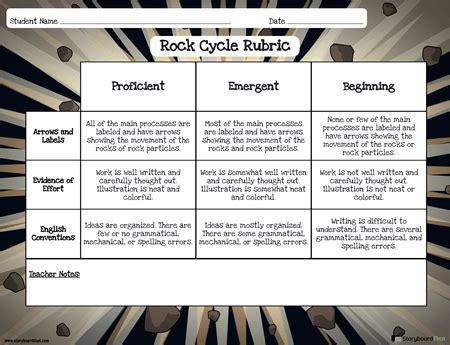Grid Based Simple Rubric Practice Worksheet Storyboard