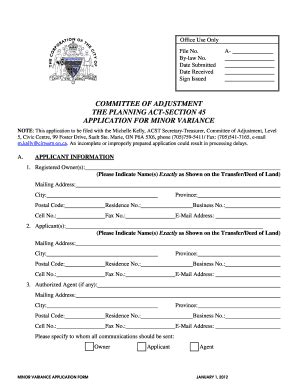 Fillable Online Minor Variance BApplicationb Form City Of Sault Ste