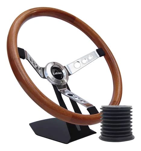Volante Clássico Madeira Big Block Wood Lotse Sanfonado
