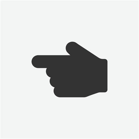 Left Arrow Finger Icon Hand Pointer Vector Click Select Press Icon