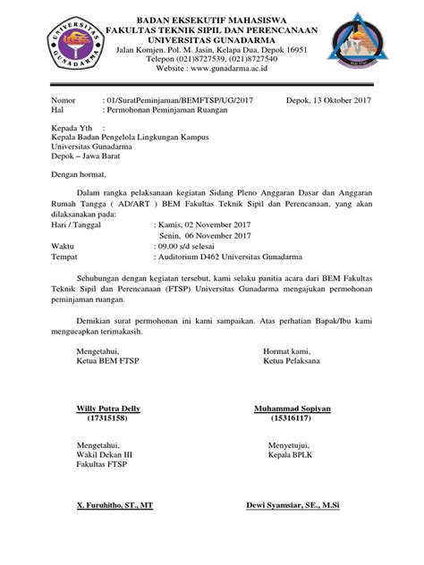 Detail Contoh Surat Permohonan Peminjaman Tempat Koleksi Nomer