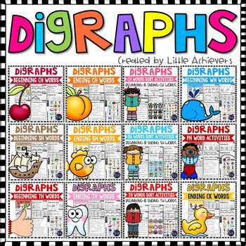 Consonant Digraphs Worksheets Ch Sh Th Ph Wh And Ck Phonics
