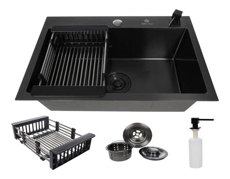 Cuba Gourmet Quadrada Aço Inox 304 Preto Acessórios 60x40