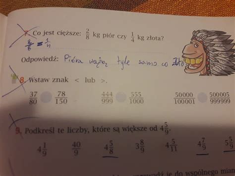 Wstaw znak Zad 8 str 33 Ćwiczenia z plusem kl 5 wersja C Brainly pl
