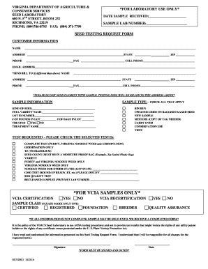 Fillable Online FOR VCIA SAMPLES ONLY Vdacs Fax Email Print PdfFiller