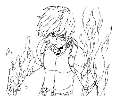 Desenhos De Shoto Todoroki Poderoso Para Colorir E Imprimir