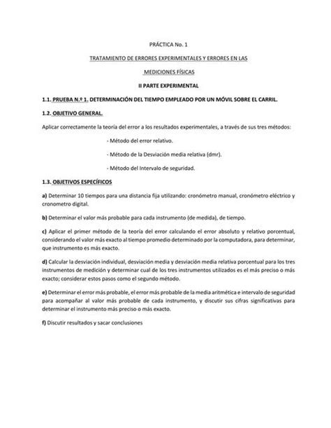 Tratamiento De Errores Experimentales Y Errores En Las Mediciones