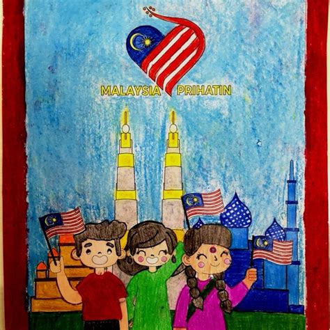Lukisan Poster Kemerdekaan Malaysia Prihatin Hari Kemerdekaan The