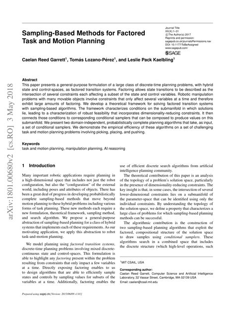 pdf sampling based methods for factored task and motion planning