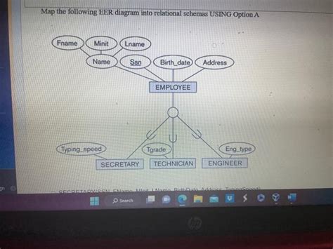 Solved Map The Following Eer Diagram Into Relational Schemas Chegg