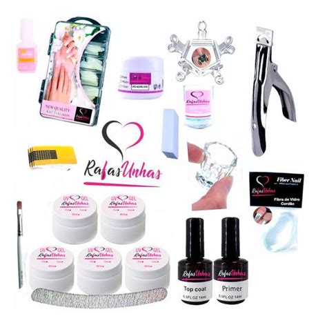 Kit Para Unha De Gel Acrigel Porcelana P De Fibras Fibras De Vidro
