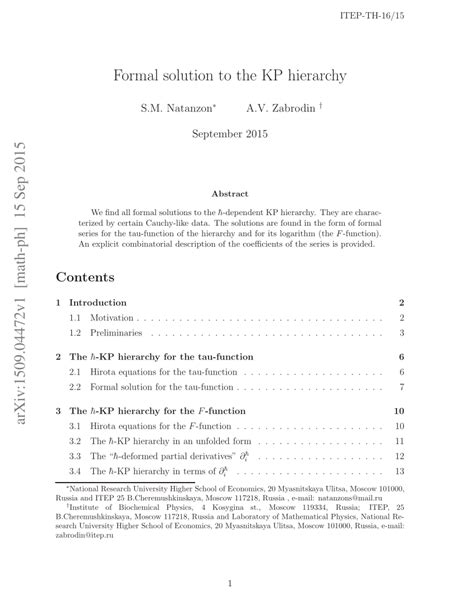 pdf formal solution to the kp hierarchy