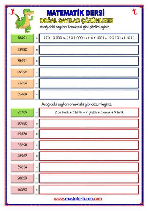 Doğal Sayıları Çözümleme Etkinliği Beş Basamaklı
