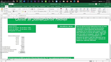 Calculo de Indemnizacion en Panamá en tiempos de Covid 19 YouTube